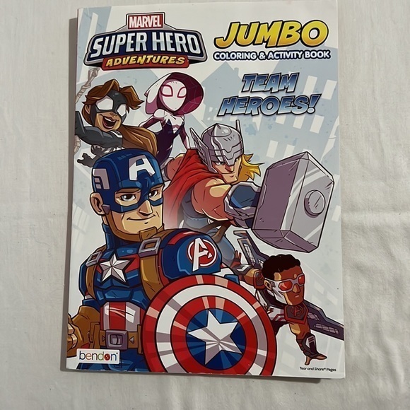 Marvel | Toys | Marvel Super Hero Adventures Team Heroes Jumbo Coloring Activity Book | Poshmark
